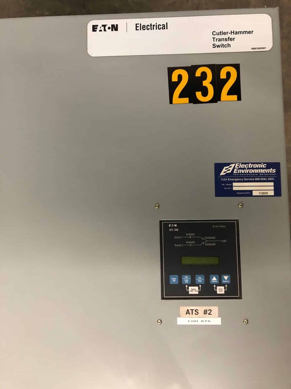 800 AMP Eaton Automatic Transfer Switch (ATS) - LEL Critical
